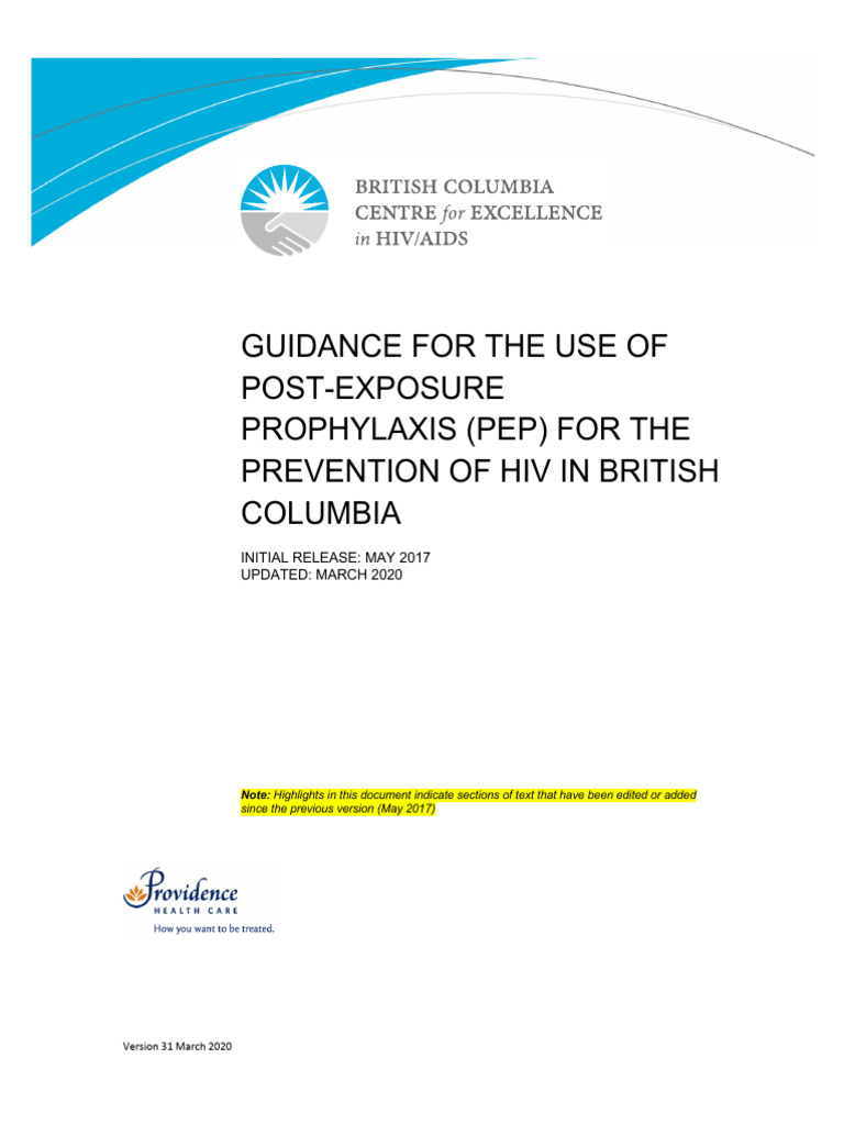 Open Guidance - For - The - Use - of - Post-Exposure - Prophylaxis ...