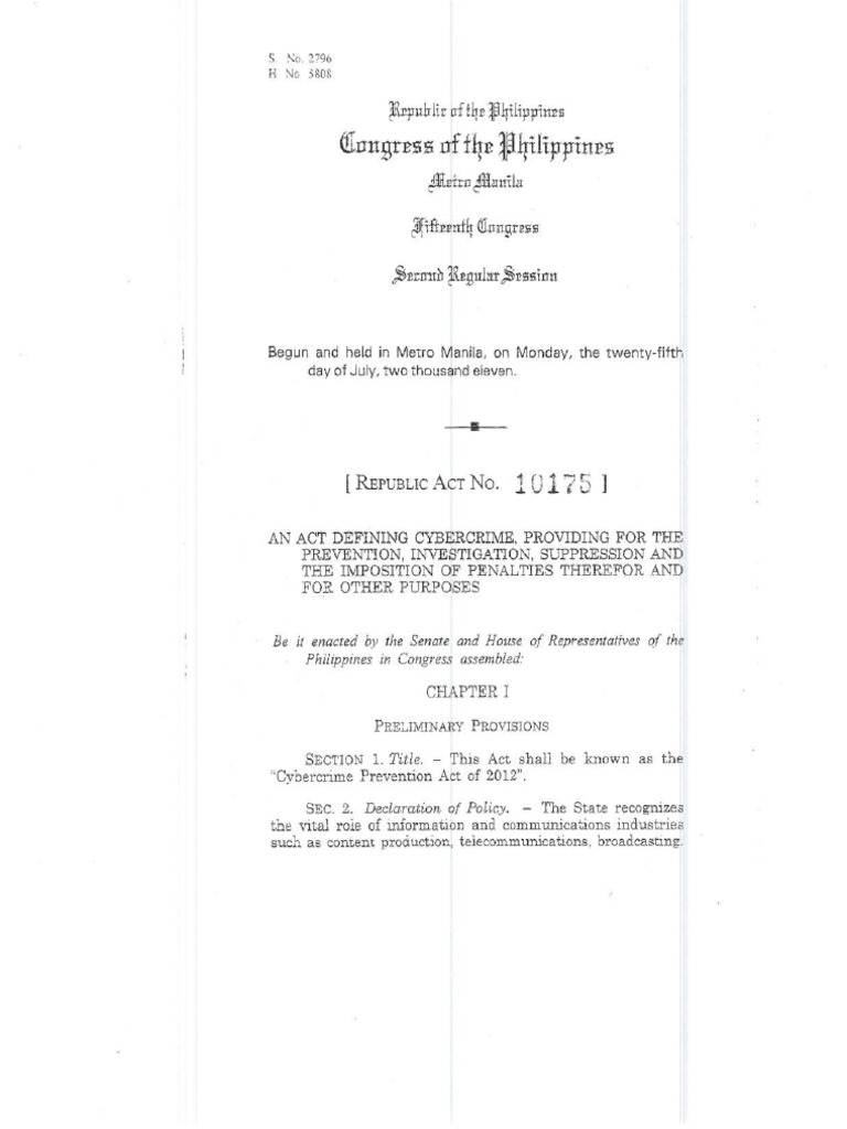 RA 10175 Cybercrime | PDF