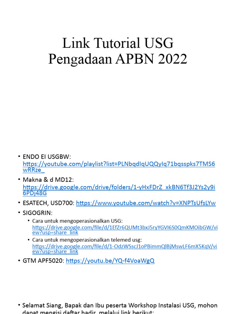 Link Tutorial USG 6 Penyedia APBN 2022 | PDF