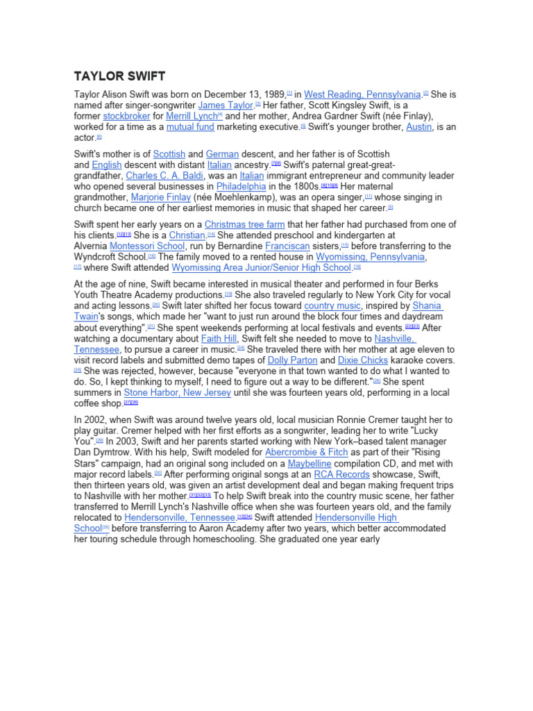 TAYLOR SWIFT | PDF TAYLOR SWIFT | PDF