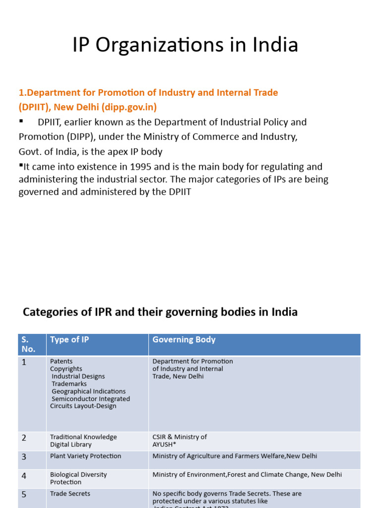 India's Intellectual Property Bodies | PDF | Intellectual Property | Patent