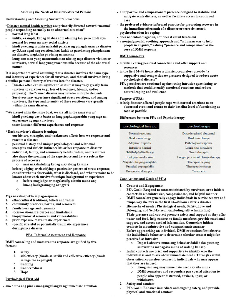 DMH - notes | PDF | Psychological Trauma | Stress (Biology)