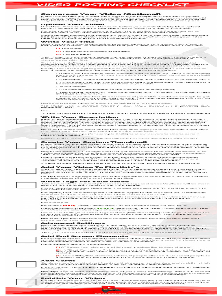 GYGC-Video-Checklist-UPDATED NEW | PDF