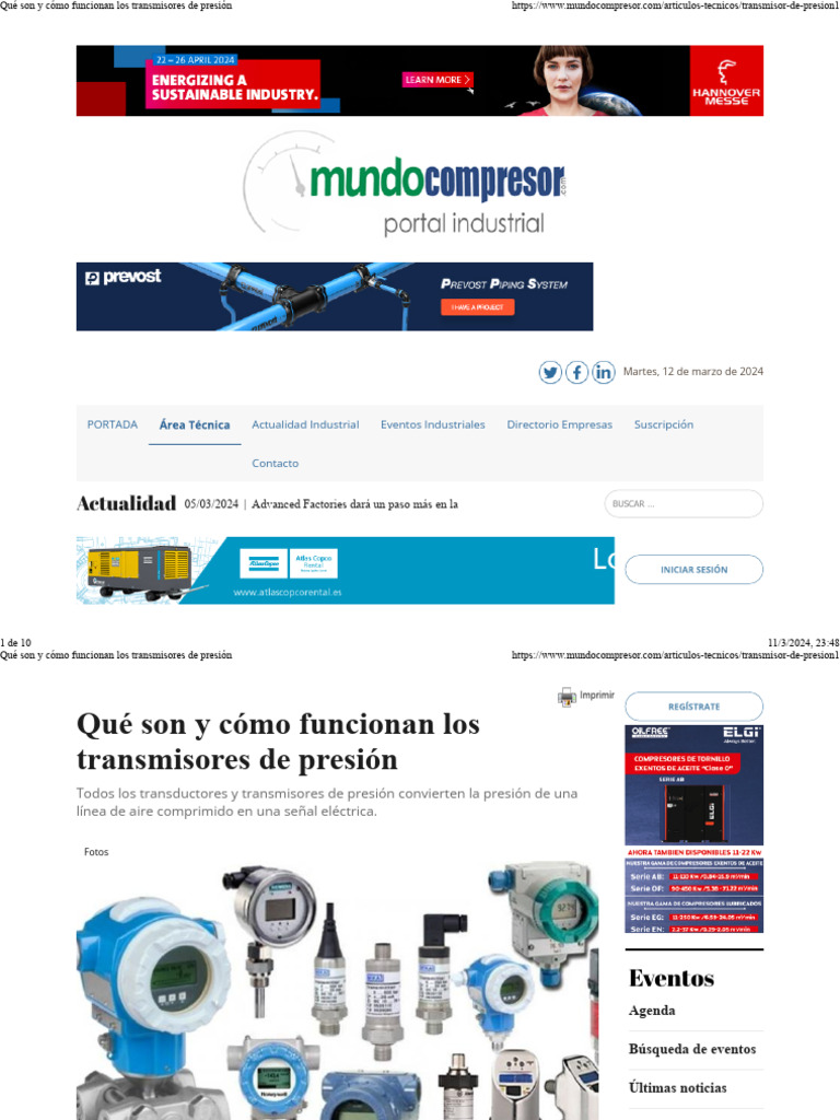 Qué Son y Cómo Funcionan Los Transmisores de Presión | PDF | Presión | Dieléctrico