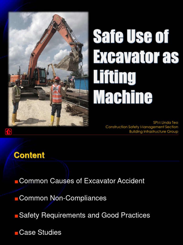 Safe Use of Excavator As Lifting Machine | PDF
