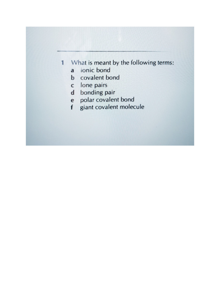Atoms and Chemical Bonding Review Ques | PDF