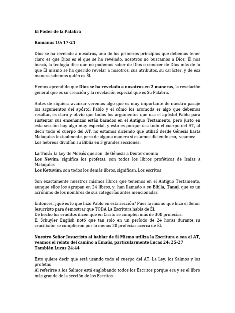 El Poder Transformador de la Palabra | PDF | Profeta | Biblia hebrea