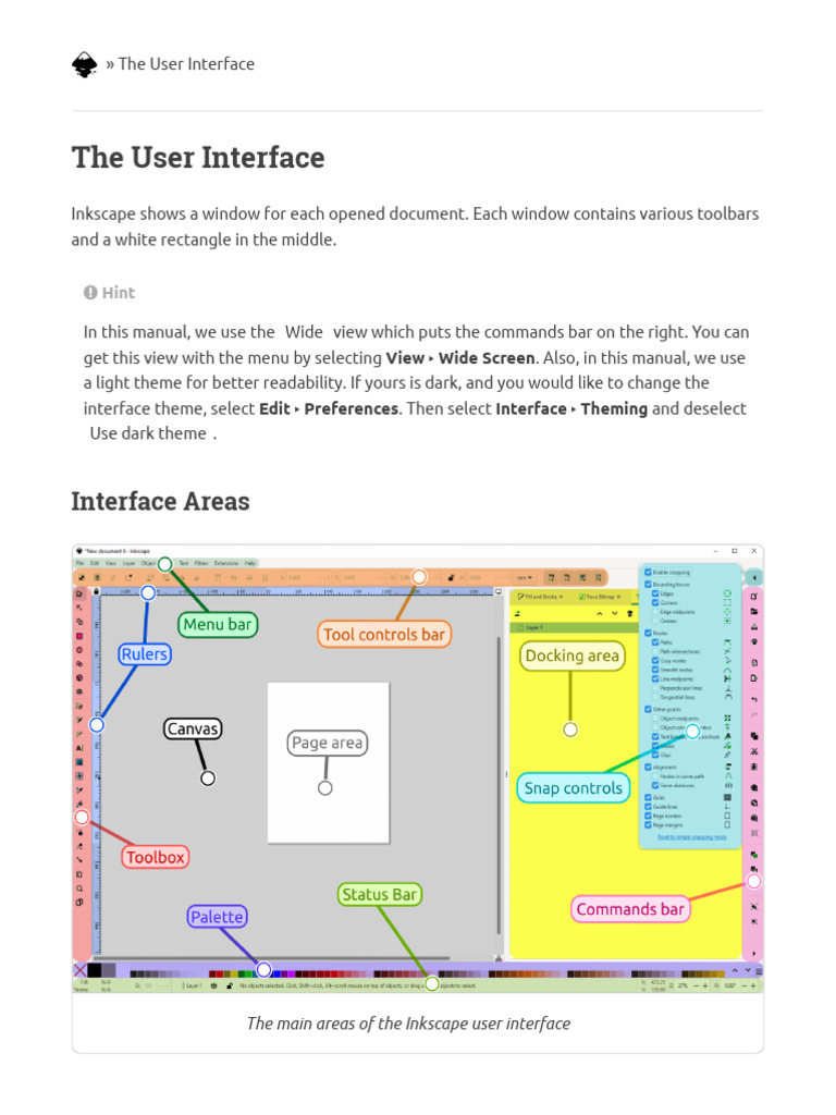 The User Interface Inkscape Beginners Guide 1 0 Documentation Pdf