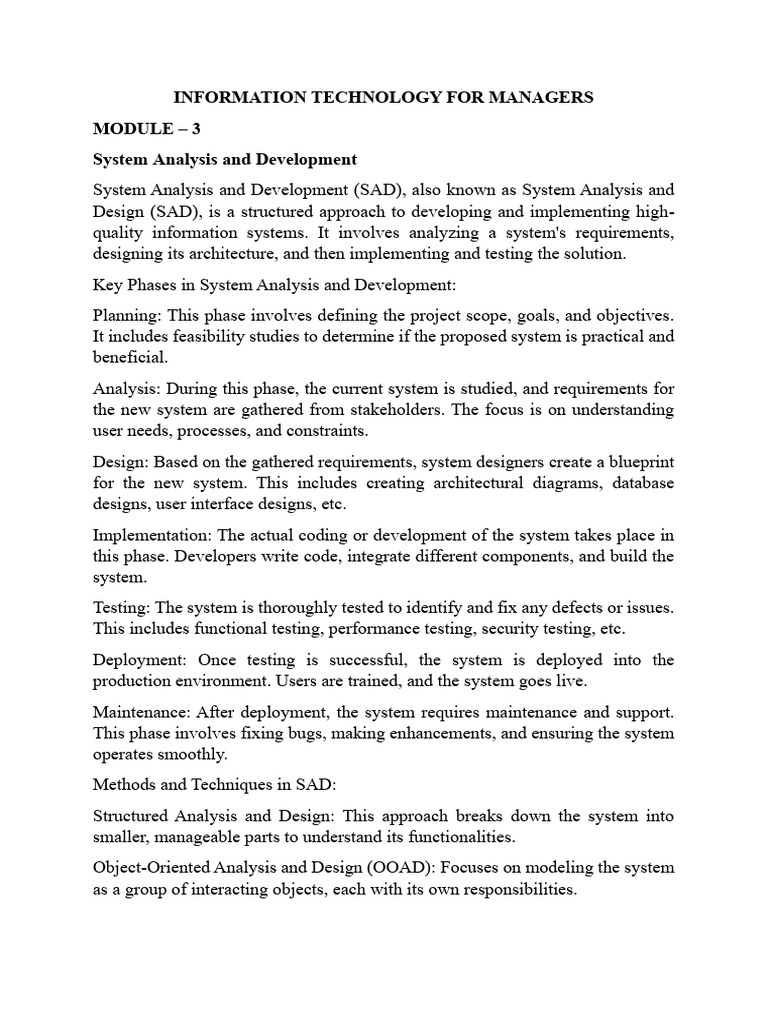 ITFM - Module 3 | PDF | Databases | Software Development Process