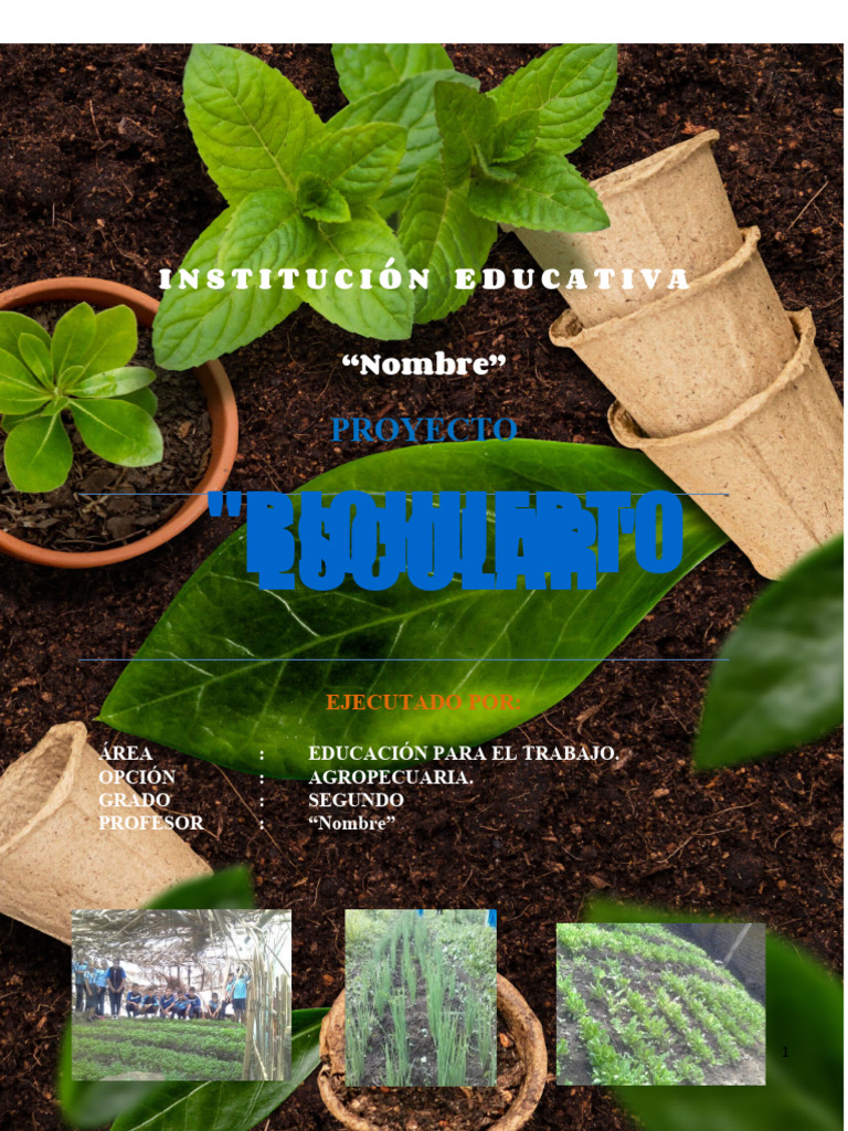 PROYECTO BIOHUERTO ESCOLAR | PDF | Siembra | Maestros