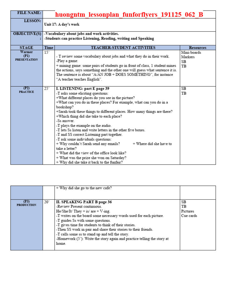 VASCHOOLS LESSON PLAN - U17 Fun 4B | PDF | Human Communication | Learning