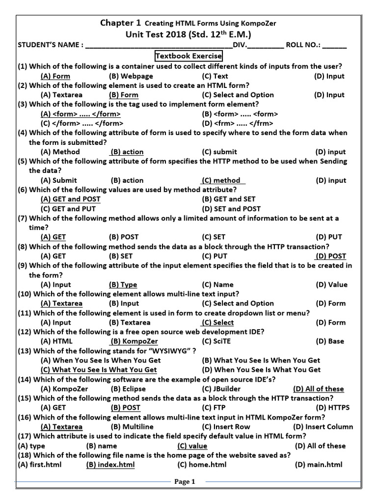 1 to 13 MCQ STD 12 | PDF | Java Script | Websites 1 to 13 MCQ STD 12 | PDF | Java Script | Websites