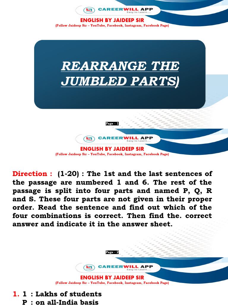224649rearrange The Jumbled Set-3 - Crwill | PDF