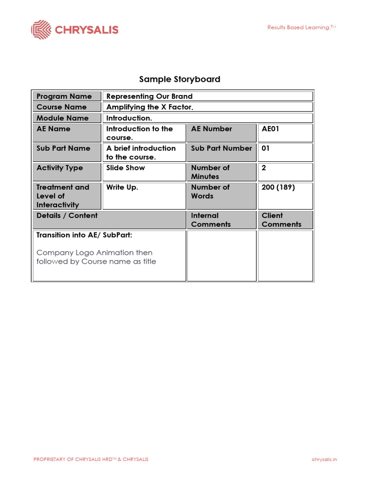 Sample Storyboard | PDF | Communication | Brand