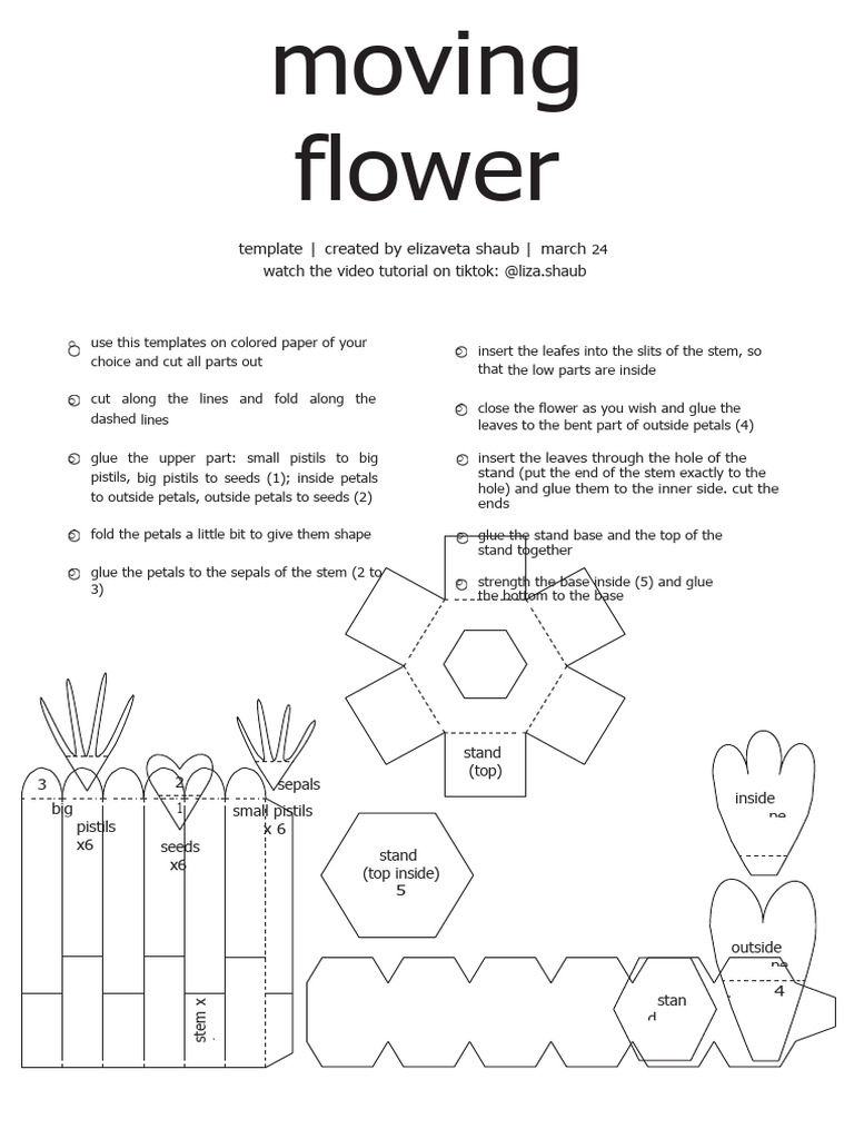 Moving Flower Template | PDF | Petal | Plants