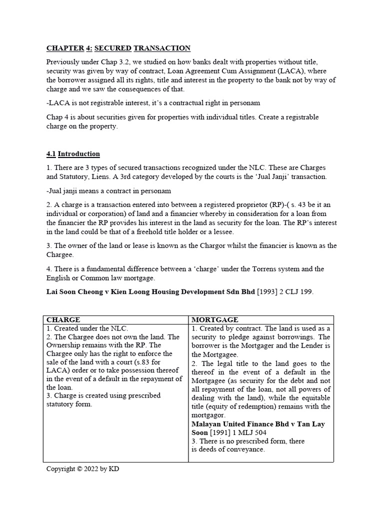 Chapter 4 - Secured Transaction | PDF | Mortgage Law | Foreclosure