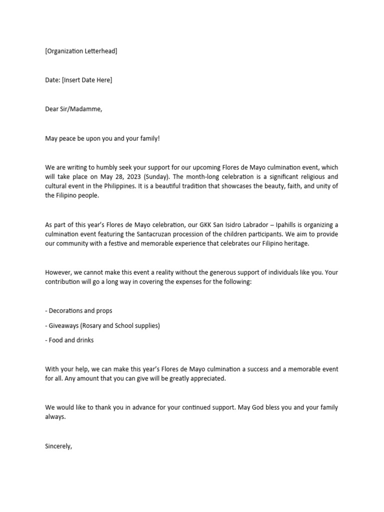 Solicitation For Flores de Mayo | PDF