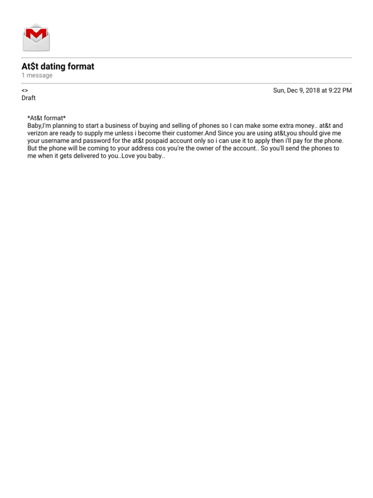 Gmail - At$t Dating Format | PDF