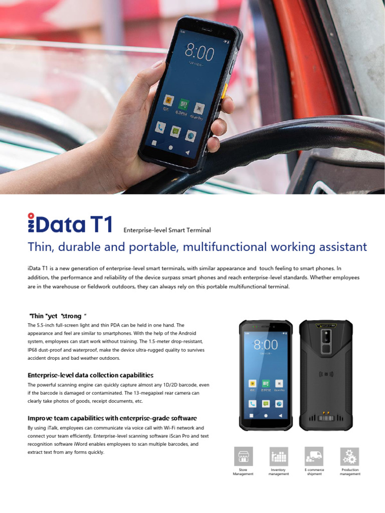 Brosur iData T1 | PDF | Smartphone | Barcode