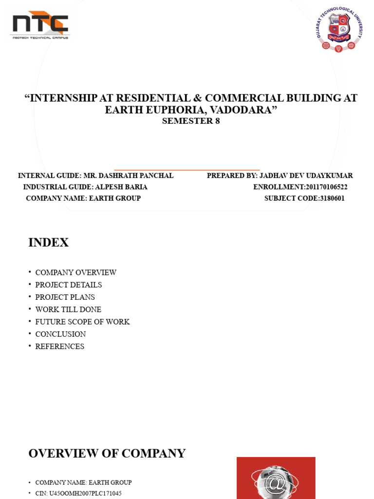 Internship Sample Presentation | PDF | Concrete | Masonry