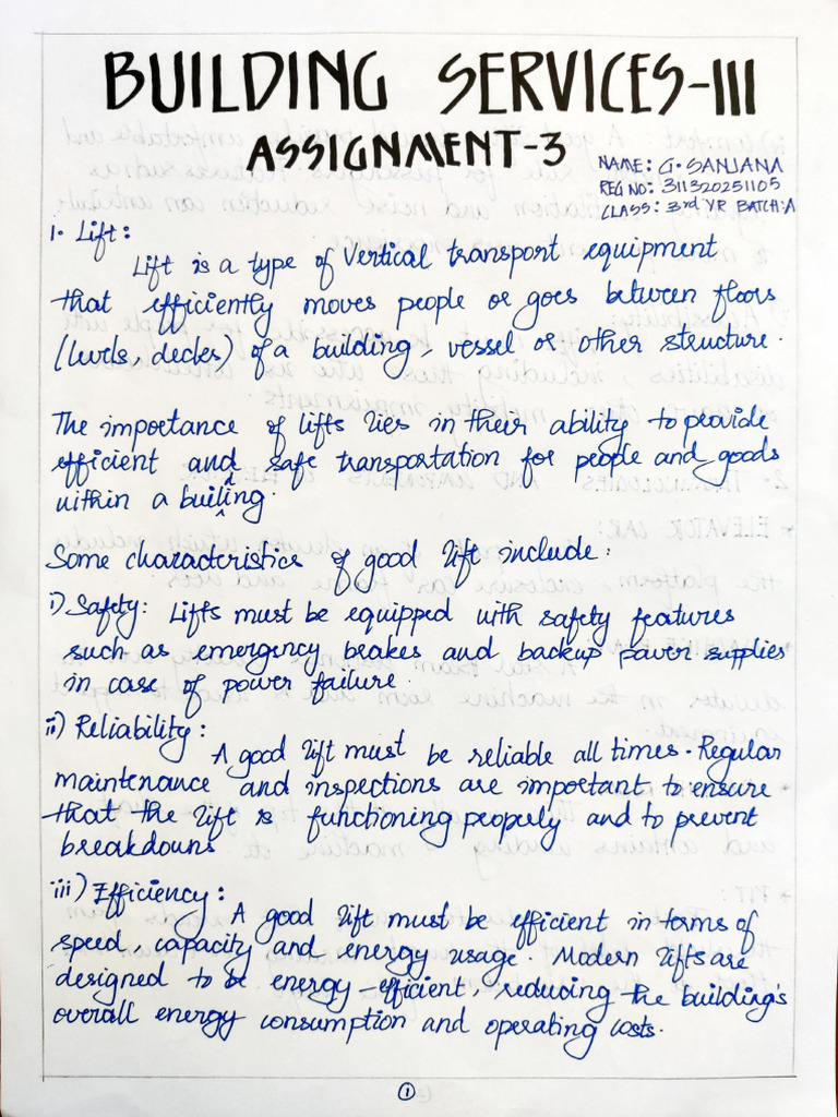 Bs Lift and Escalator Assignment | PDF