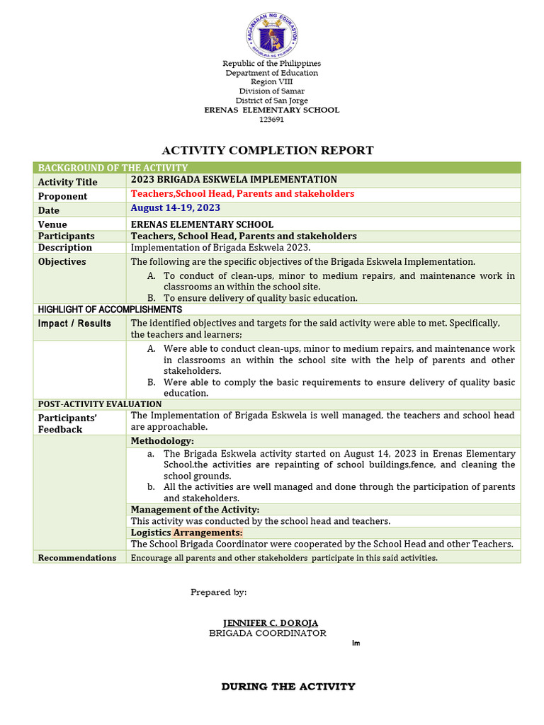 Acr Brigada 23 24 | PDF | Learning | Behavior Modification