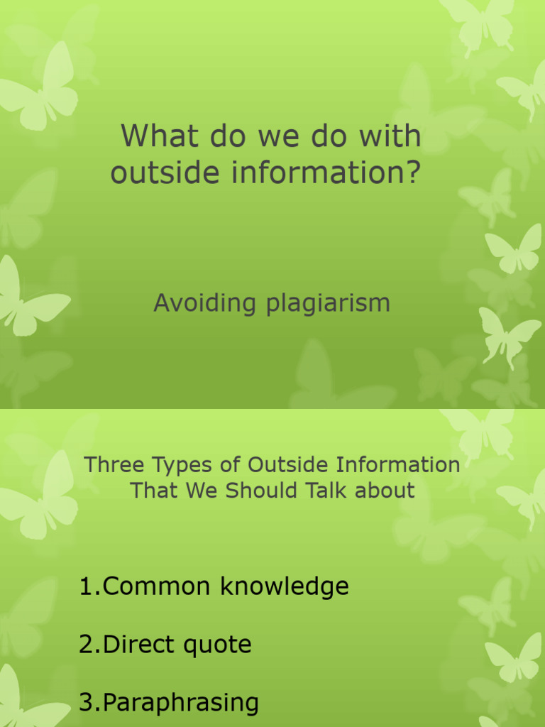 What Do We Do With Outside Information | PDF | Knowledge