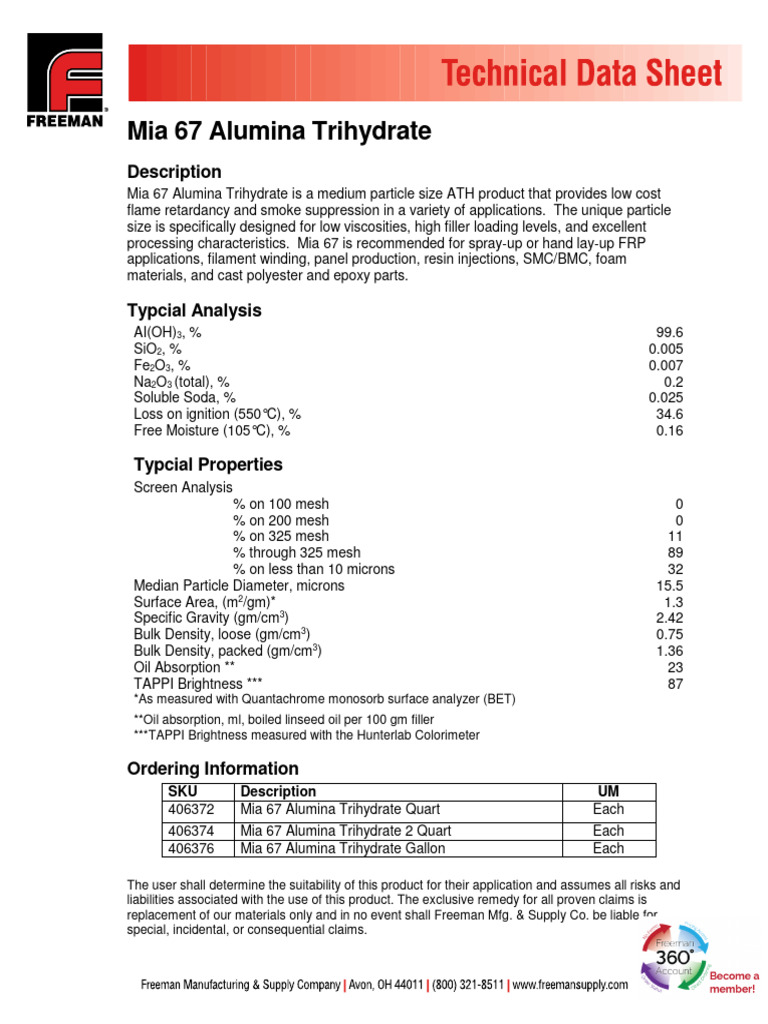 Aluminium Trihydrate | Download Free PDF | Aluminium Oxide | Industrial ...