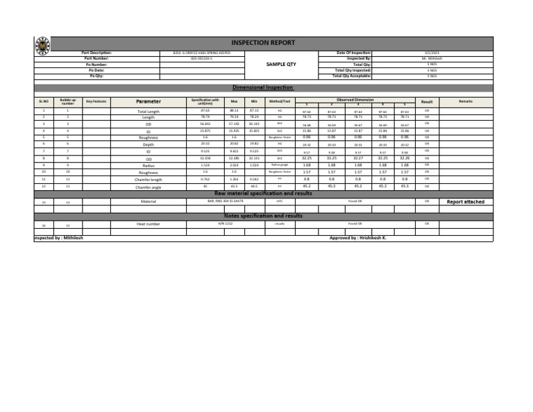 Inspection Report | PDF