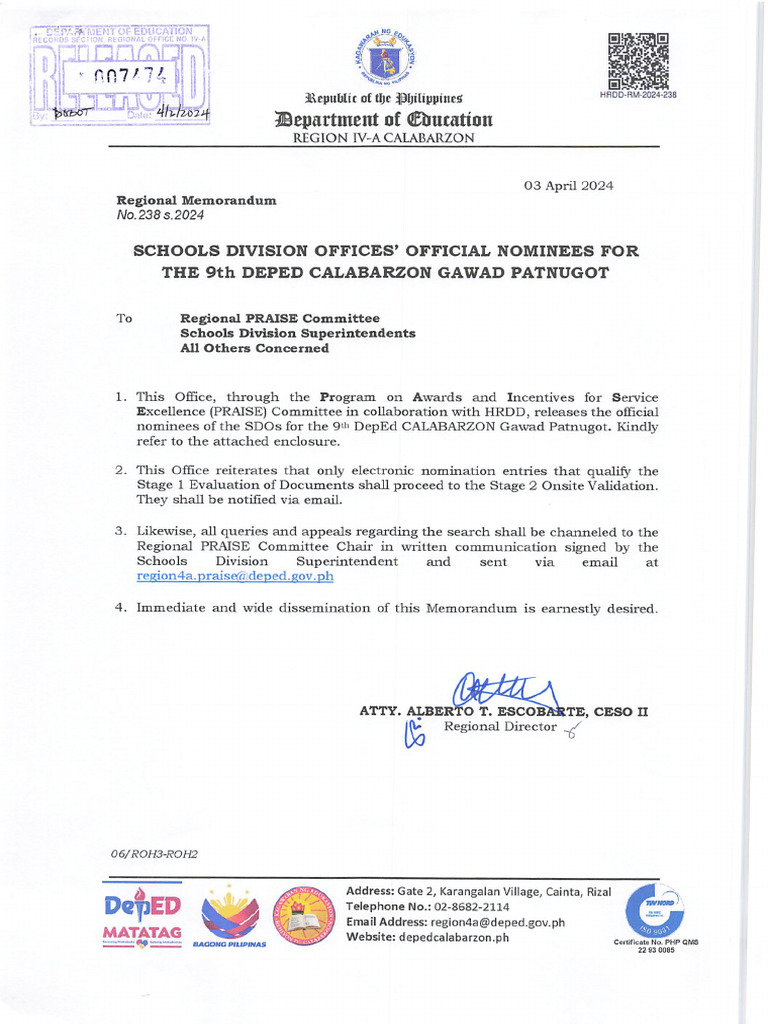 RM 9th Gawad Patnugot Nominees | PDF