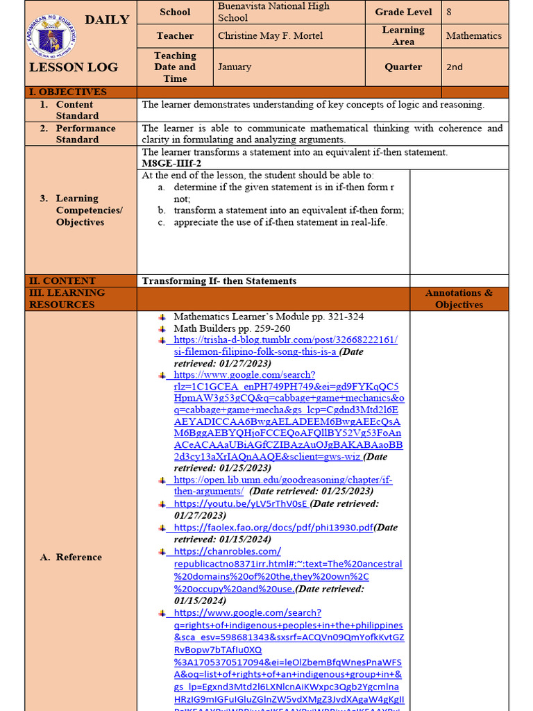 2nd Quarter COT 2023-2024 | PDF | Learning | Mathematics