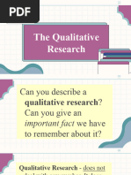 Lesson 5 - The Value of Qualitative Research Its Characteristics ...