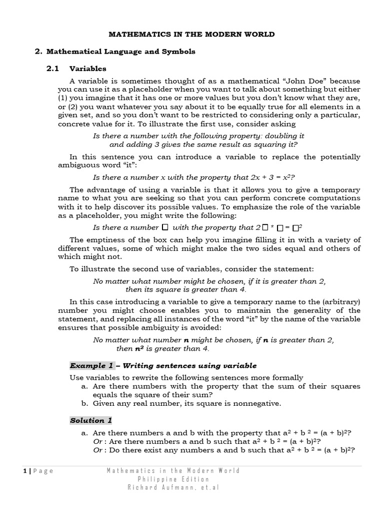 cblm_2.1-Variables | PDF | Numbers | Real Number