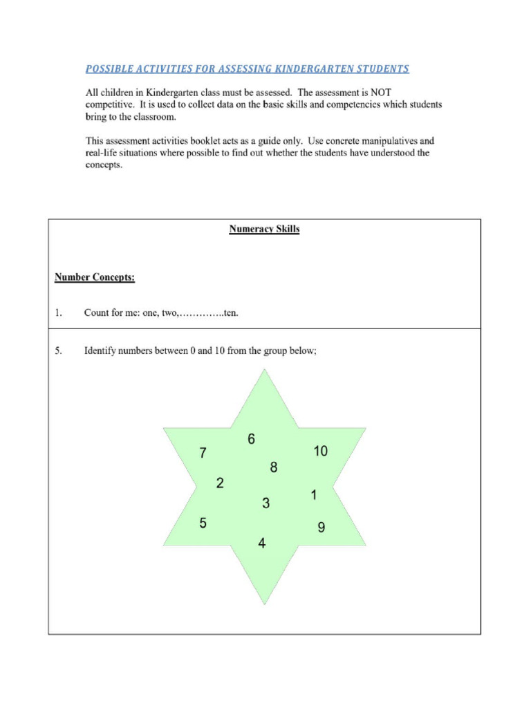 12 (B) Kindergarten Baseline Activity Booklet - 230615 - 053145 | PDF