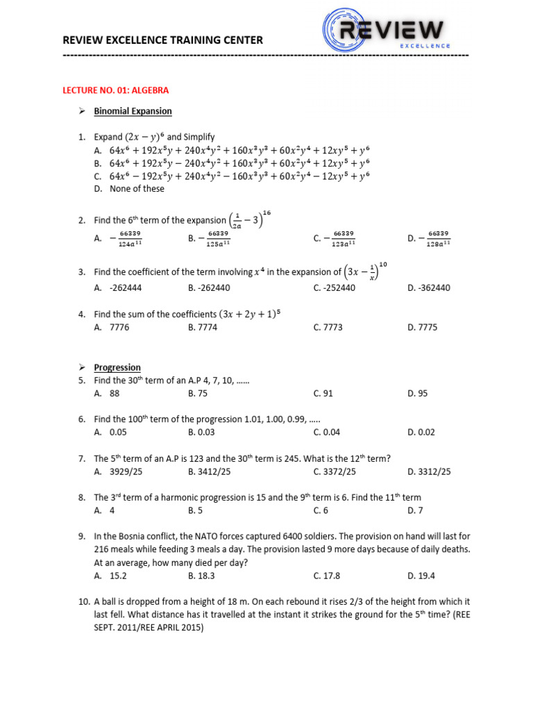 ALGEBRA | Download Free PDF | Electric Power Transmission | Mathematics