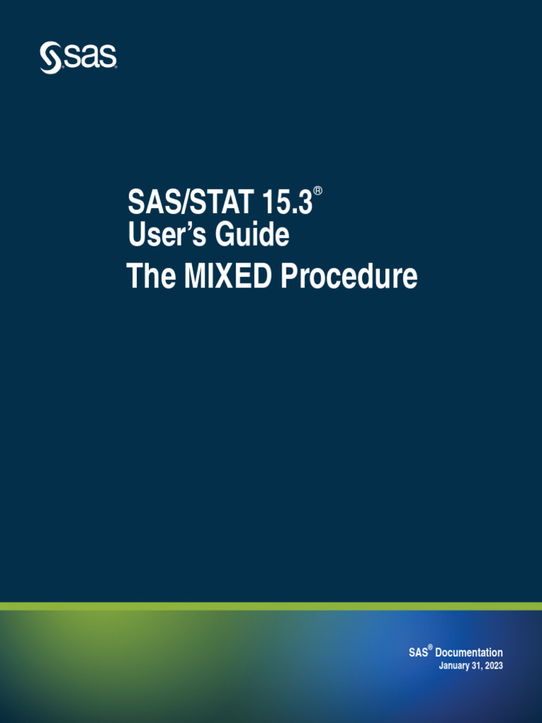 Proc Mixed Sas User Guide Pdf Linear Regression Covariance Matrix