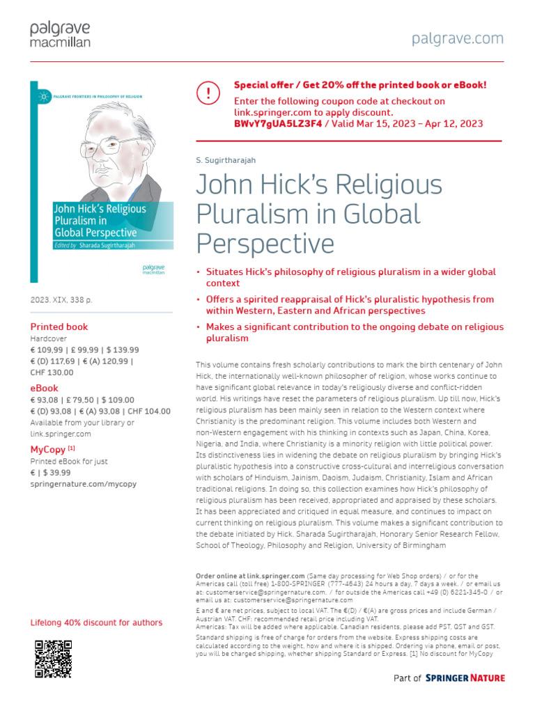 Flyer - Hick Centenary Volume 2023 | PDF | Religious Pluralism | Value ...