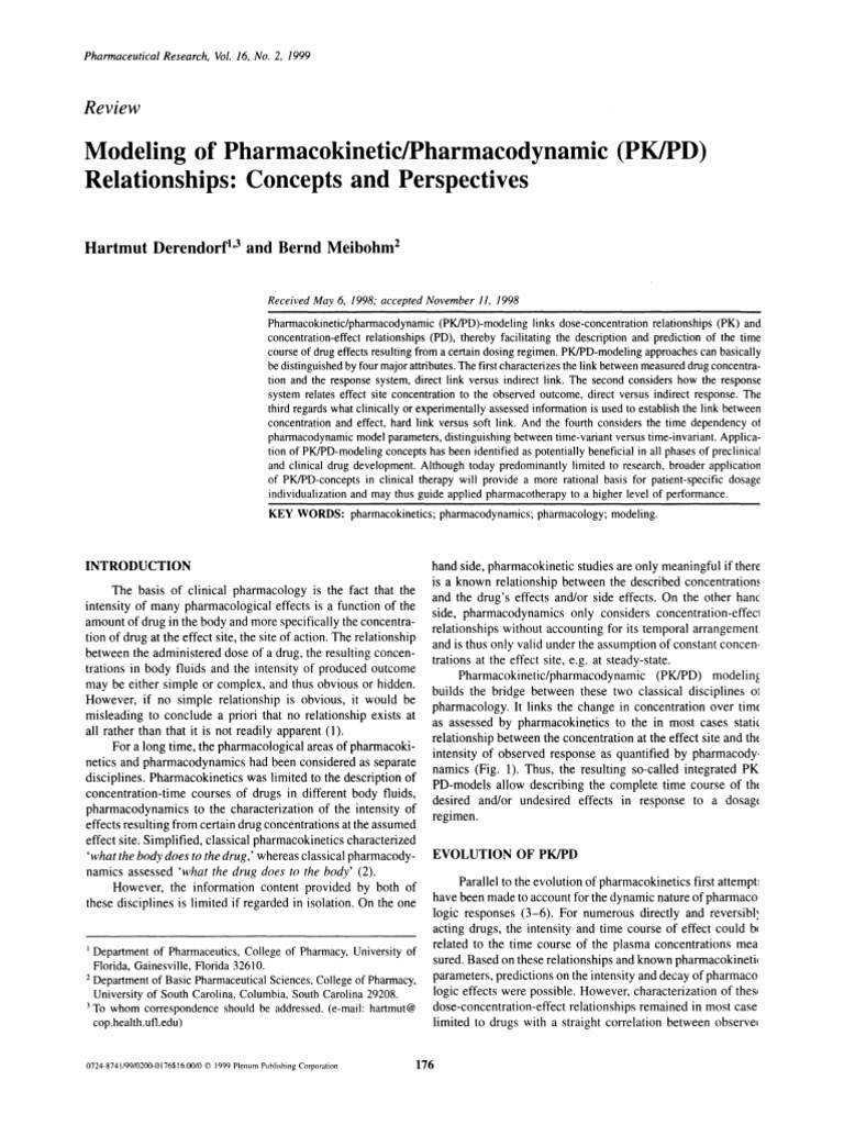 Derendorf1999 PKPD | PDF