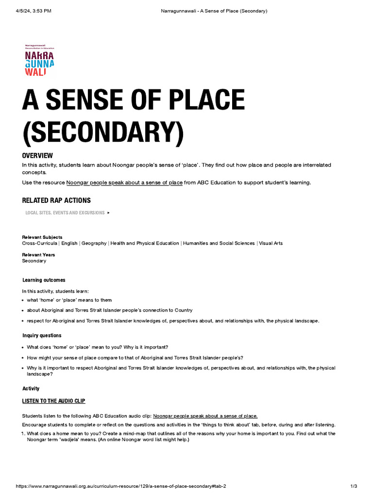 Understanding Aboriginal Sense of Place | PDF | Science | Social Sciences