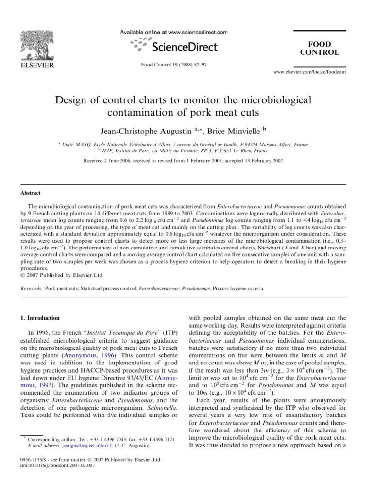 Augustin2008 - Design Control Chart To Monitor Microbial Contamination ...