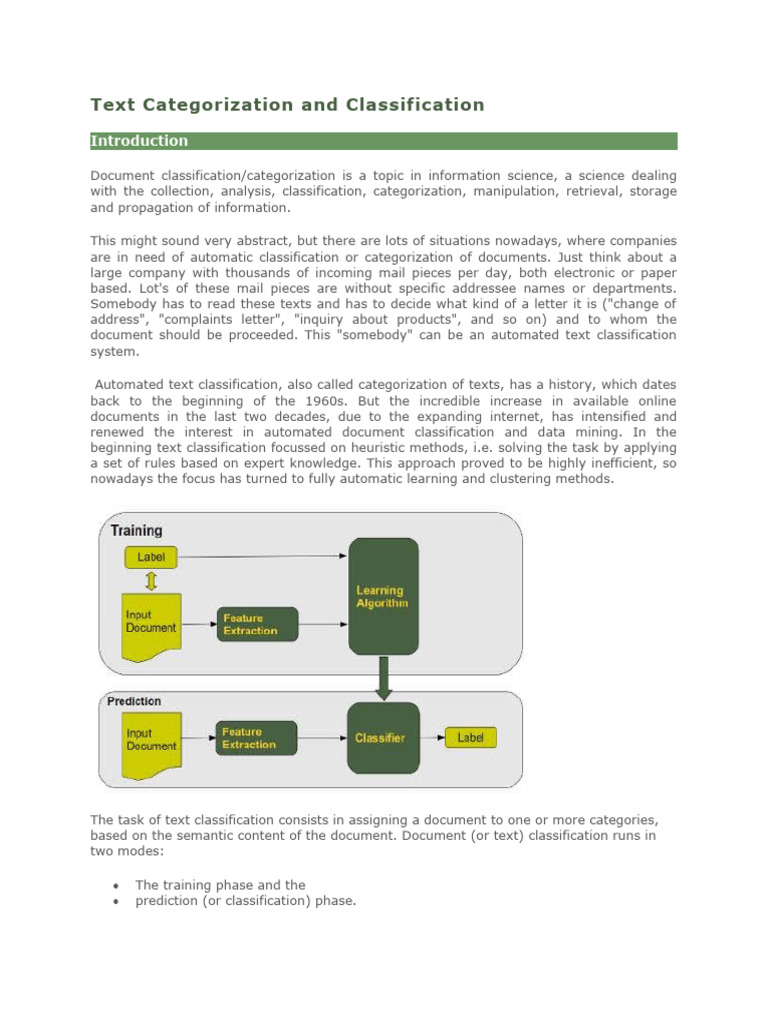 Text Categorization and Classification | Download Free PDF | Statistical Classification | Python ...