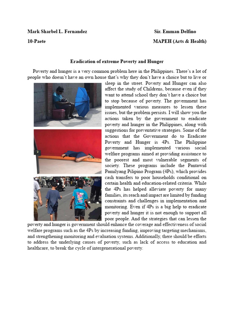 MAPEH-ASSIGNMENT | PDF | Poverty | Poverty & Homelessness