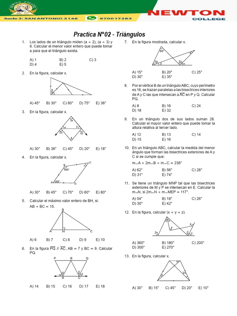 Practica 2 - Geometria | PDF | Triángulo | Geometría Elemental