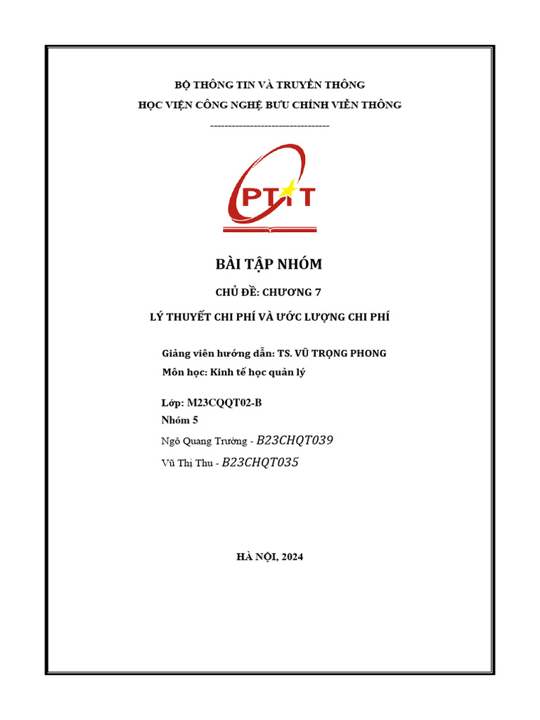 Nhóm 5 - BAI TAP NHOM CHUONG 7 | PDF