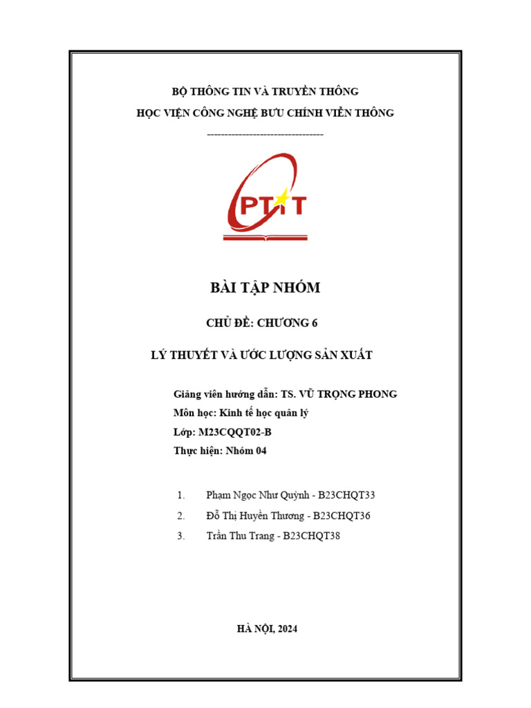 Nhóm 4 - BAI TAP NHOM CHUONG 6 | PDF