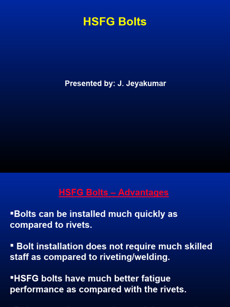 HSFG Bolts | PDF | Screw | Rivet