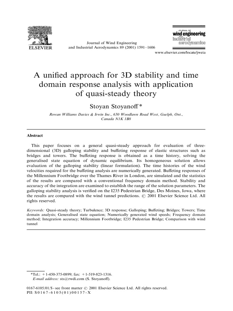 2001 A Unified Approach For 3D Stability and Time Domain Response ... 2001 A Unified Approach For 3D Stability and Time Domain Response ...