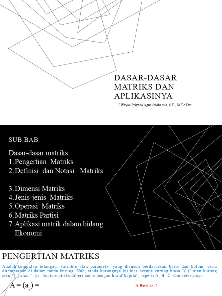 Dasar-Dasar Matriks | PDF | Metode & Bahan Ajar