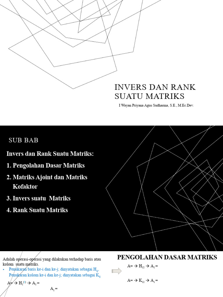 Invers Dan Rank Suatu Matriks | PDF