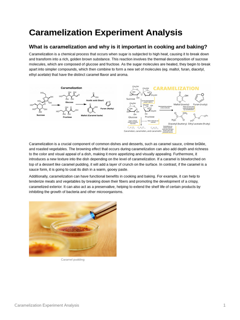 Caramelization Process and Analysis | PDF | Caramel | Sugar